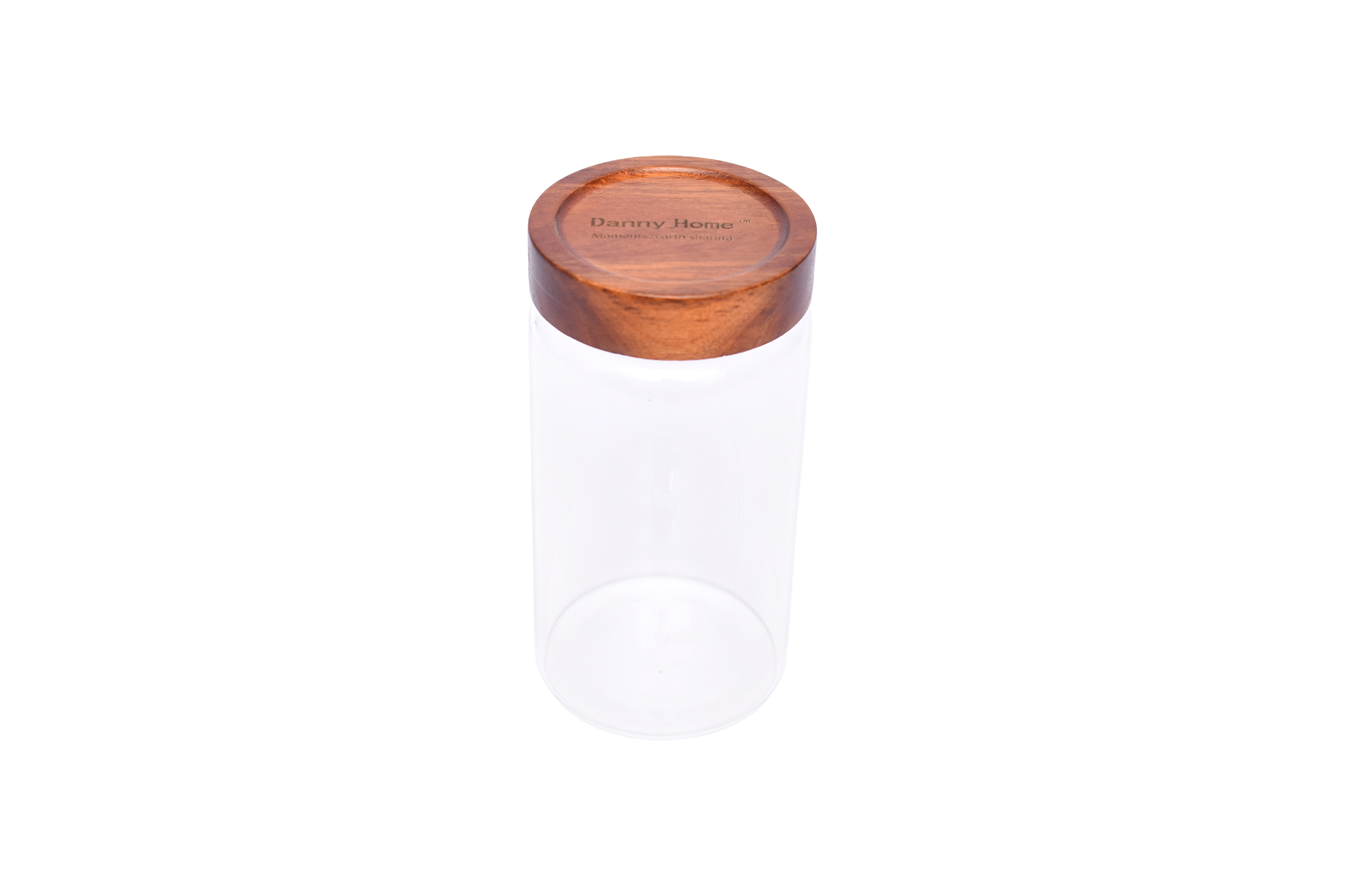 Glass storage jar with a wooden lid with a capacity of 1.25 liters ...